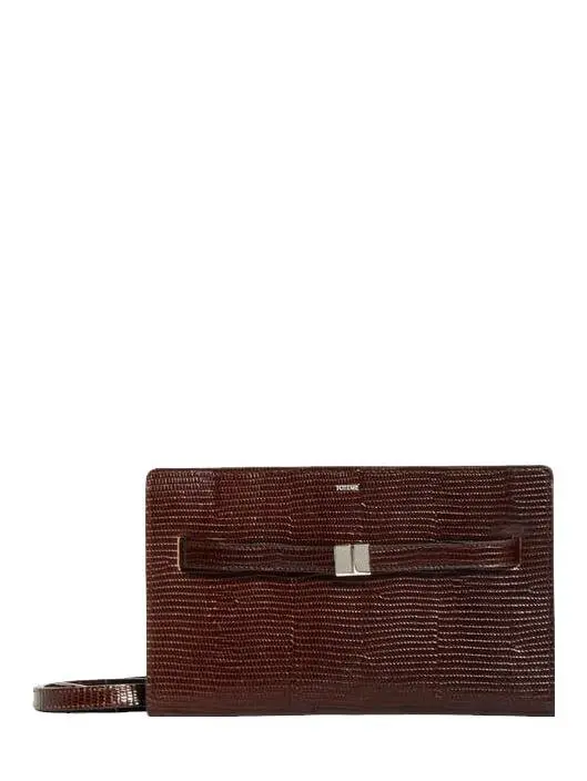 TOTEME Belted Lizard Embossed Leather Bag - Brown