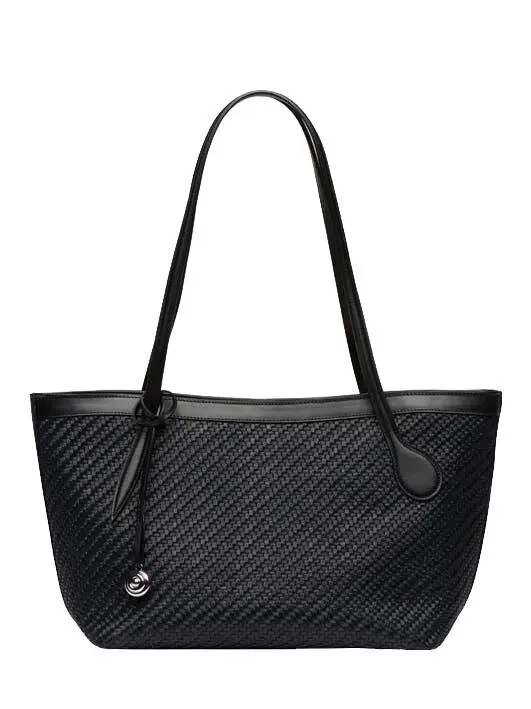 LIFFNER Midi Sprout Leather Tote - Black
