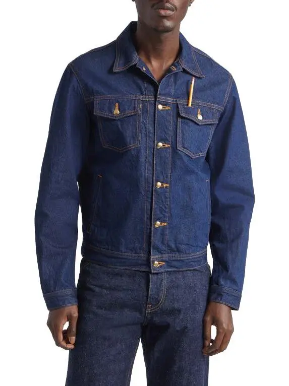 RODEO WORK WEAR Denim Trucker Jacket - Deep Indigo
