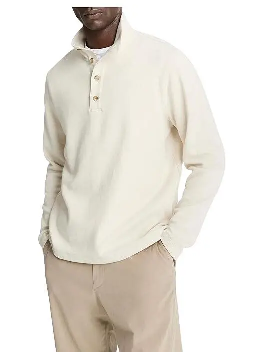 Vince Button Mock Neck Long Sleeve - Bone