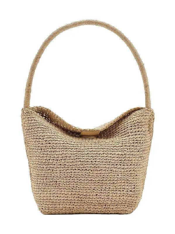 Madewell Raffia Handwoven Shoulder Bag - Gray