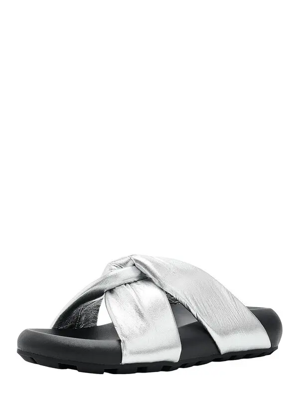 J/SLIDES NYC Calista Platform Sandals - Silver