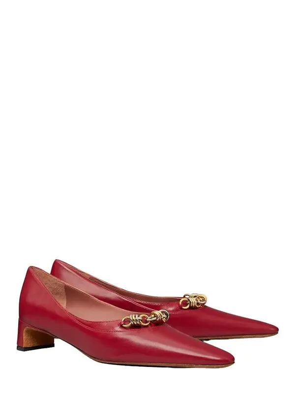 Tory Burch Runway Chain Pump - Dark Ruby