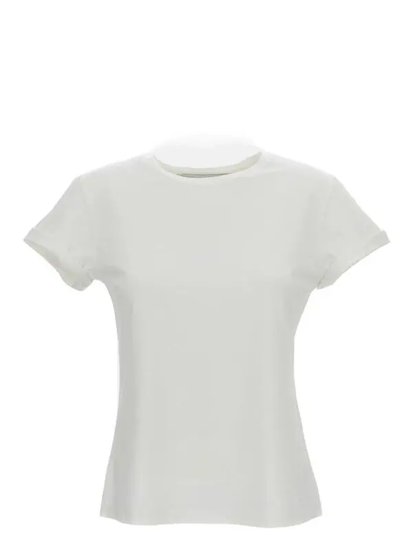 GOLDEN GOOSE Slim Fit T-shirt In Washed Cotton - Bianco