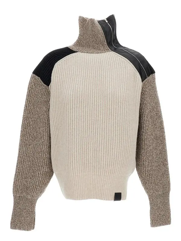 Stella McCartney Color-block Turtleneck Wool Sweater - Multicolor