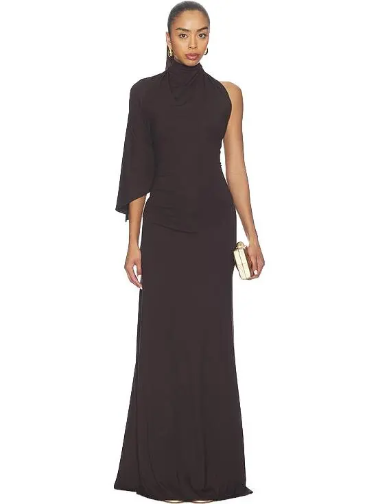 DIANA MILKANOVA STUDIO One Shoulder Dress - Brown