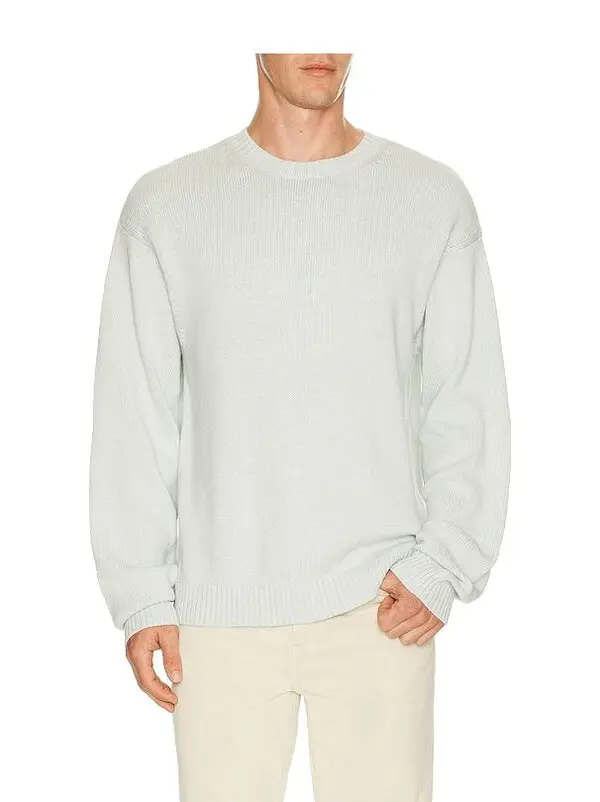 FRAME Cotton Silk Crewneck Sweater - Blue