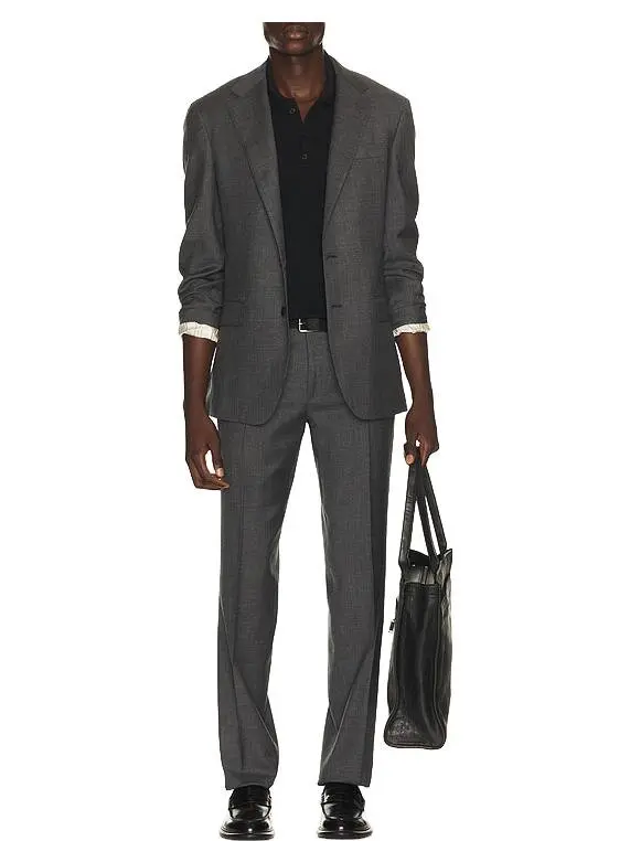 Polo Ralph Lauren 2-buton Single Breasted Sharkskin 2-piece Suit In . Also - Grey