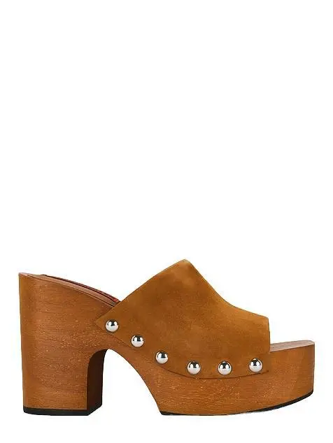 SIMONMILLER Suede Sol Wood Sandal - Brown