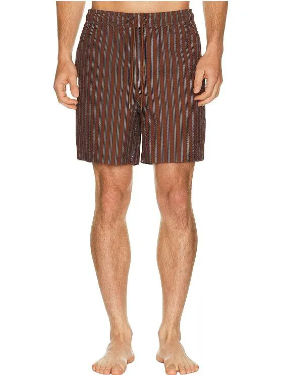 Rails La Brea Striped Drawstring Shorts - Brown