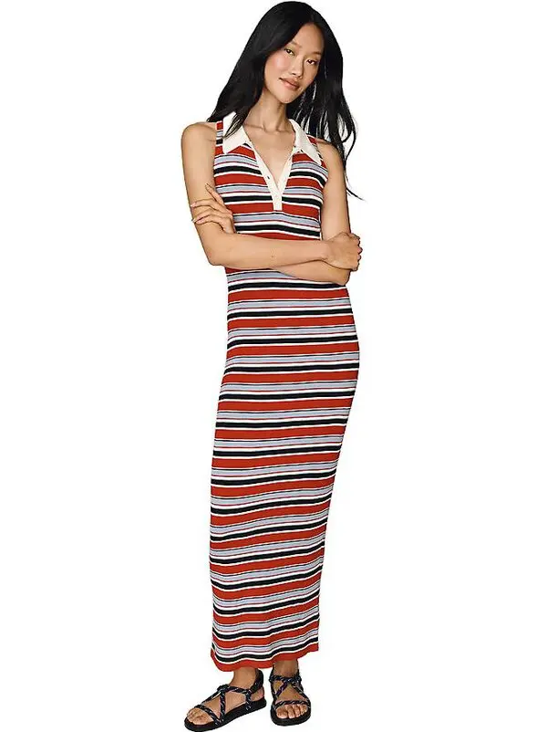 ROWING BLAZERS Striped Polo Halter Dress - Red