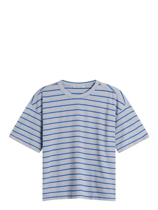 You Must Create Triple Rapport Stripe T Shirt - Blue Multi