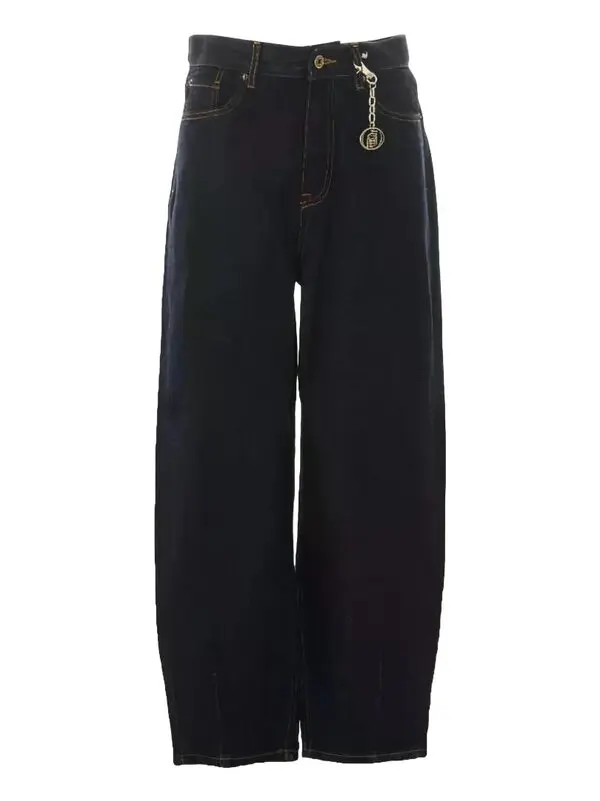 Liu Jo Logo-charm Wide-leg Jeans - Blue