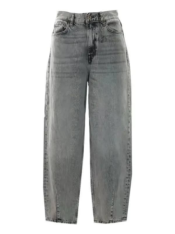 Liu Jo Acid Wash Barrel Leg Jeans - Grey