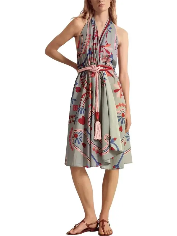 Mare Di Latte Midi Halterneck Dress - Grey