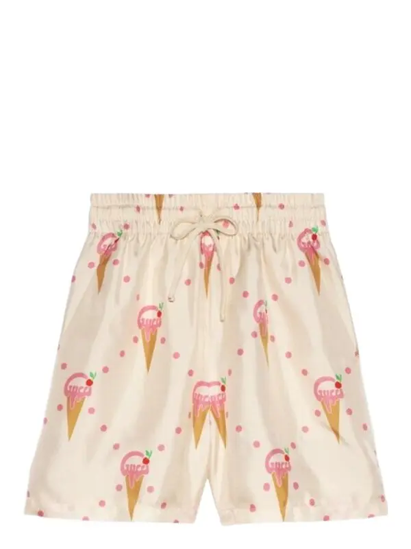 Gucci Ice Cream Print Silk Shorts - No