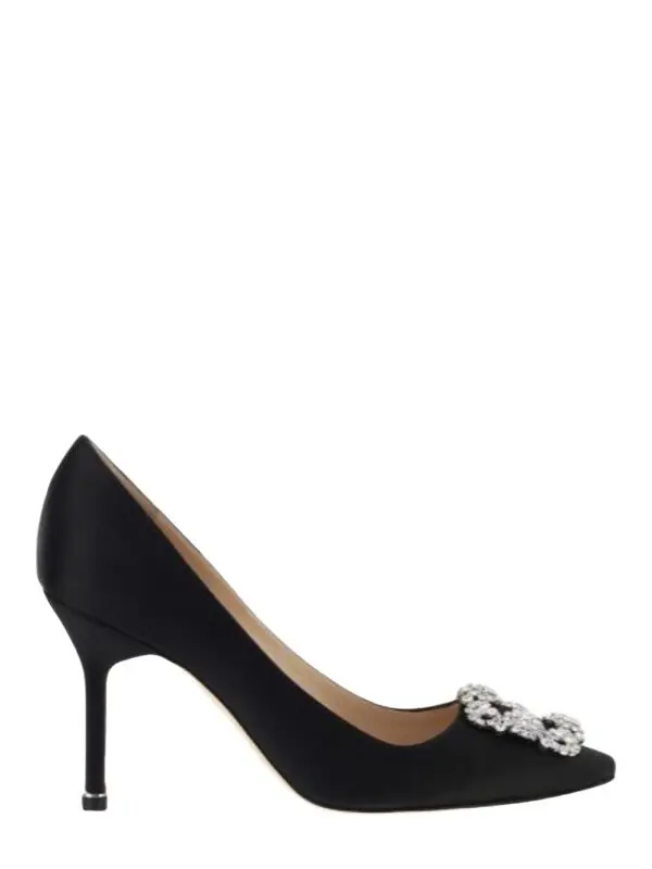 Manolo Blahnik Hangisi Embellished Buckle Pumps - Black