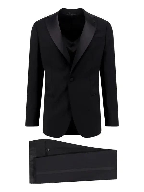 Giorgio Armani Single-breasted Tailored Tuxedo Suit - Black