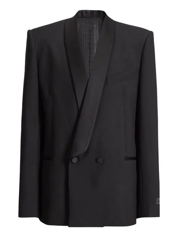 Balmain Wool And Satin 2-button Jacket - Black