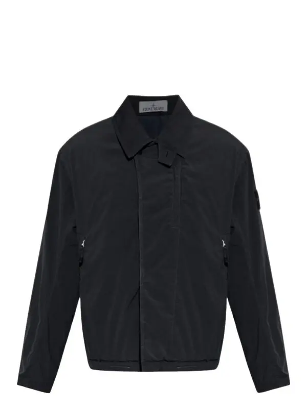 Stone Island Long Sleeve Collared Jacket - Black