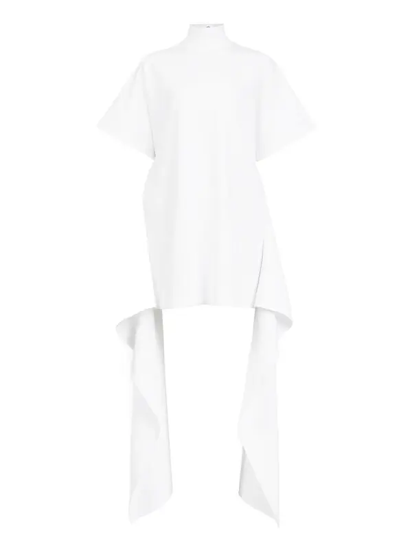 Alaïa Draped-hem Short-sleeve Dress - White