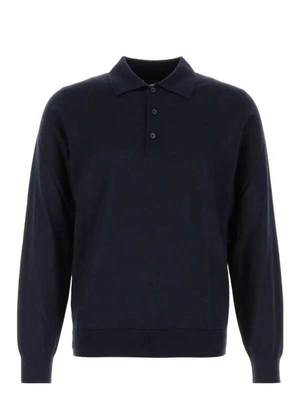 Brioni Long-sleeve Polo Shirt - Black