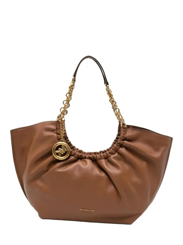 Michael Kors Ruched Chain Tote Bag - Brown