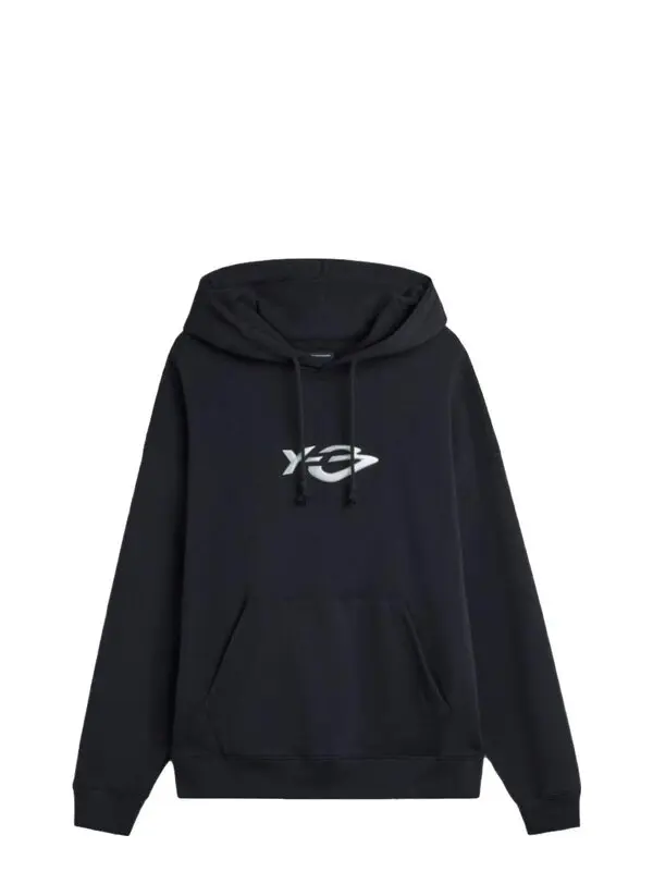 Y3 French Terry Liquid Logo Hoodie - Black