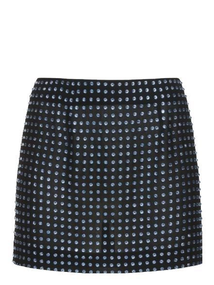16Arlington Halie Crystal-embellished Mini Skirt - Black