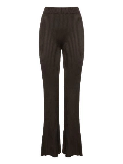 JIL SANDER Ribbed Knit Casual Pants - Black
