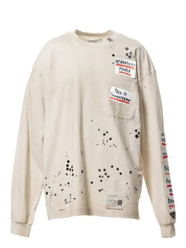 Mihara Yasuhiro Embellished Sticker-patch T-shirt - White