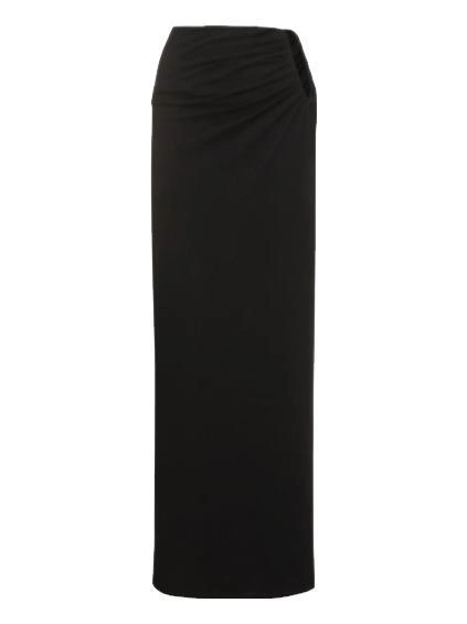 Magda Butrym Knitted Maxi Skirt With Cutout Detail - Black