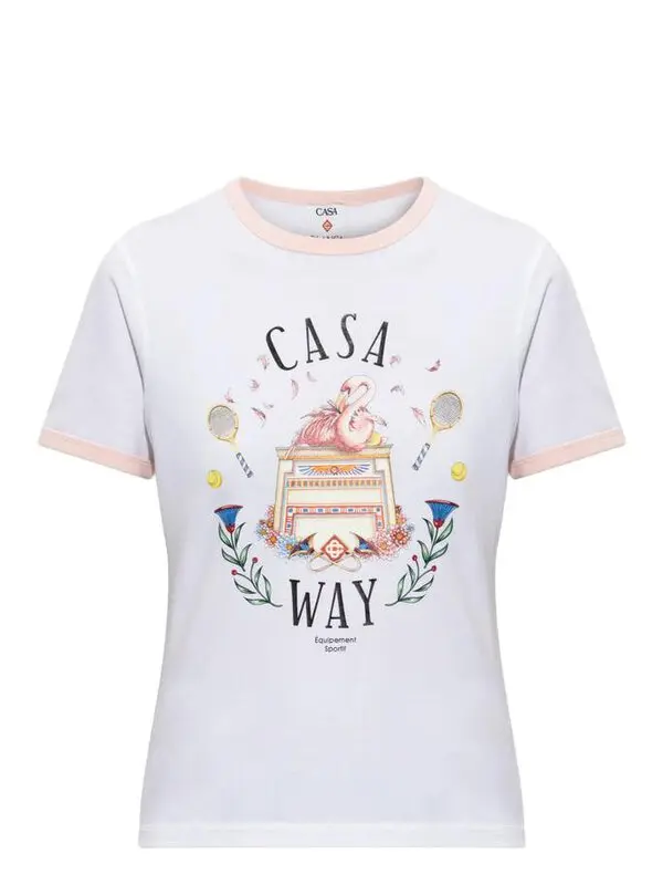 Casablanca Graphic Print Organic Cotton T-shirt - White