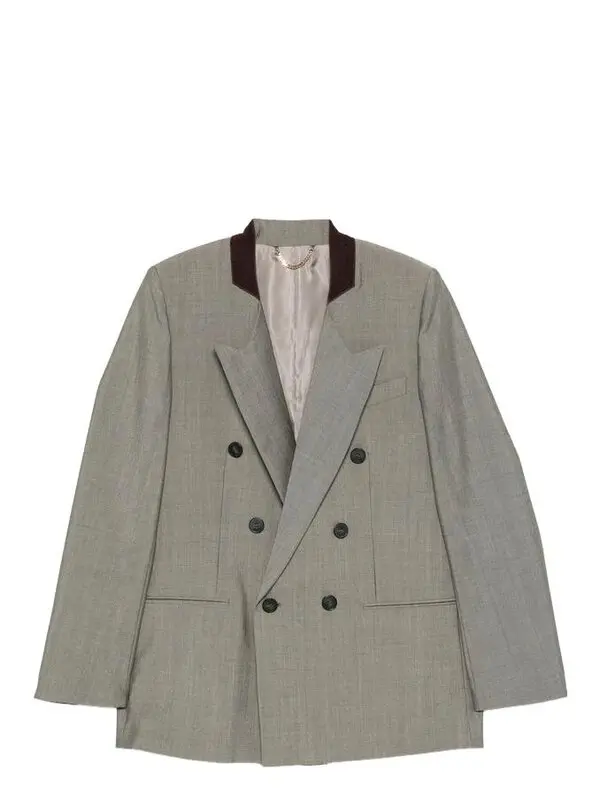 Victoria Beckham Double-breasted Peak Lapel Blazer - Gray