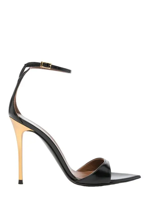 GIUSEPPE ZANOTTI Leather Stiletto Heel Sandals - Black