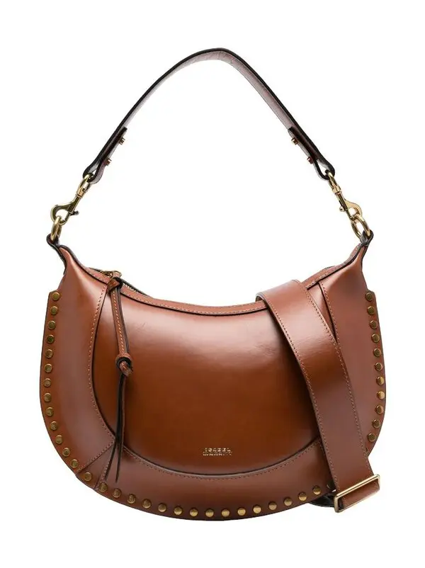 Isabel Marant Étoile Calf Leather Shoulder Bag With Stud Detailing - Brown