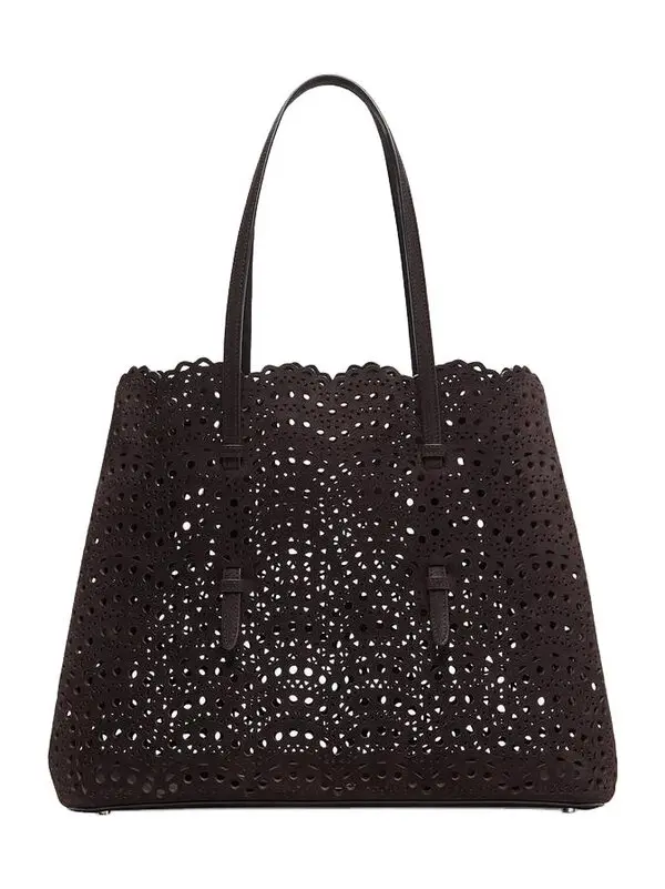 Alaïa Smoky Nubuck Laser-cut Vienne Motif Tote Bag - Brown