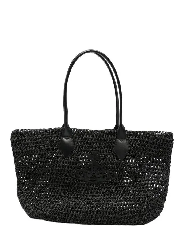 VIVIENNE WESTWOOD Raffia Tote Bag - Black