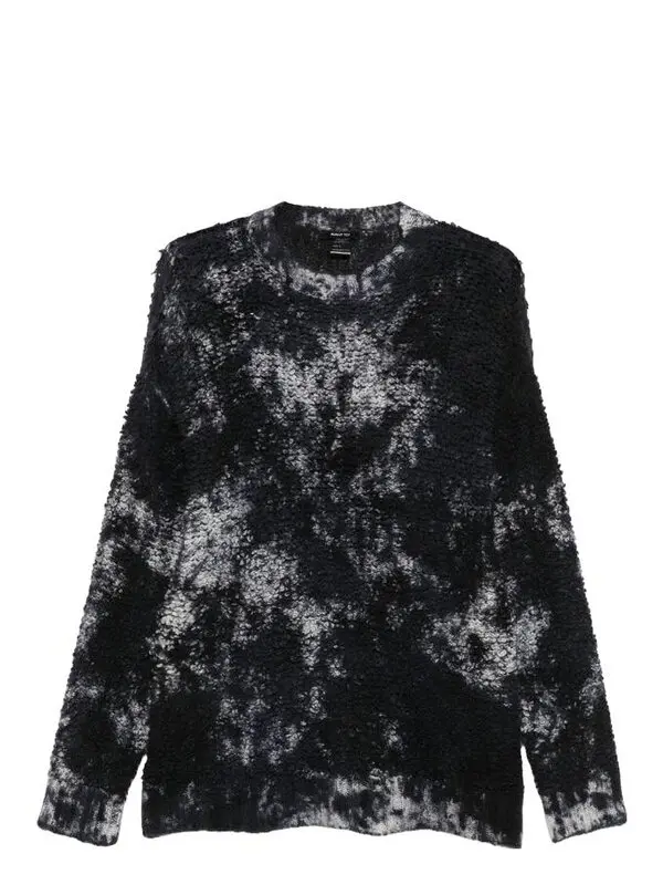 Avant Toi Tie-dye Bouclé Crew Neck Sweater - Blue