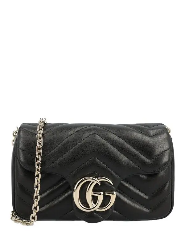 Gucci Quilted Lambskin Mini Bag With Chain Strap - Black