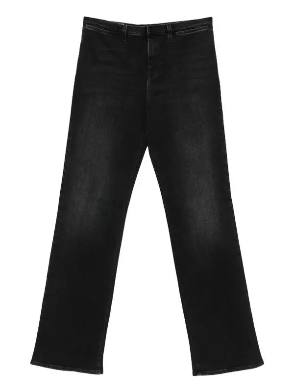 Gucci Denim Wide-leg Jeans With Web Stripe - Black
