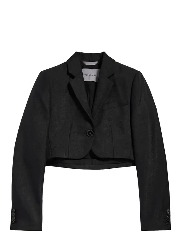 Balenciaga Cropped Jacket - Black