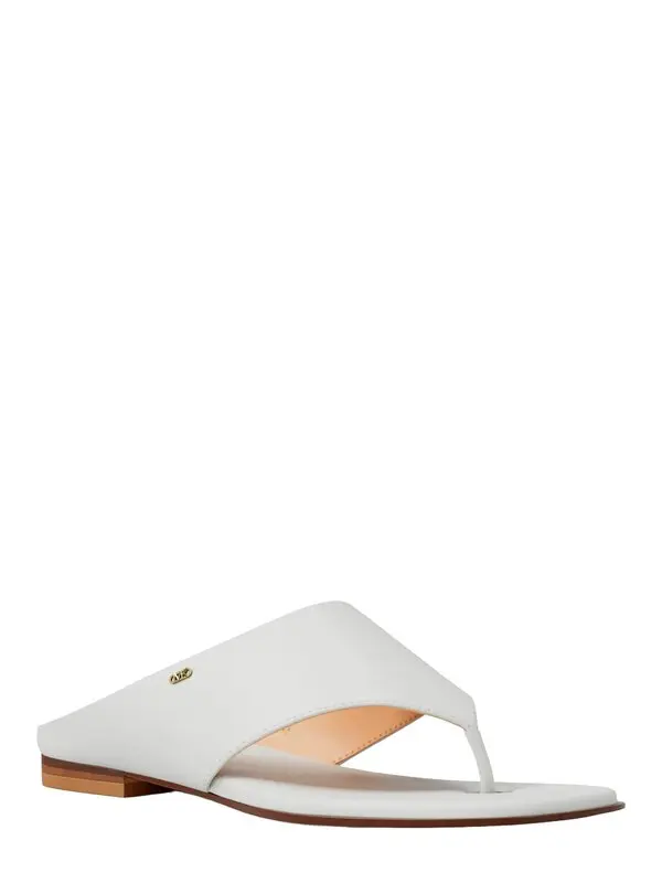 Michael Kors Alster Leather Thong Sandals - Natural