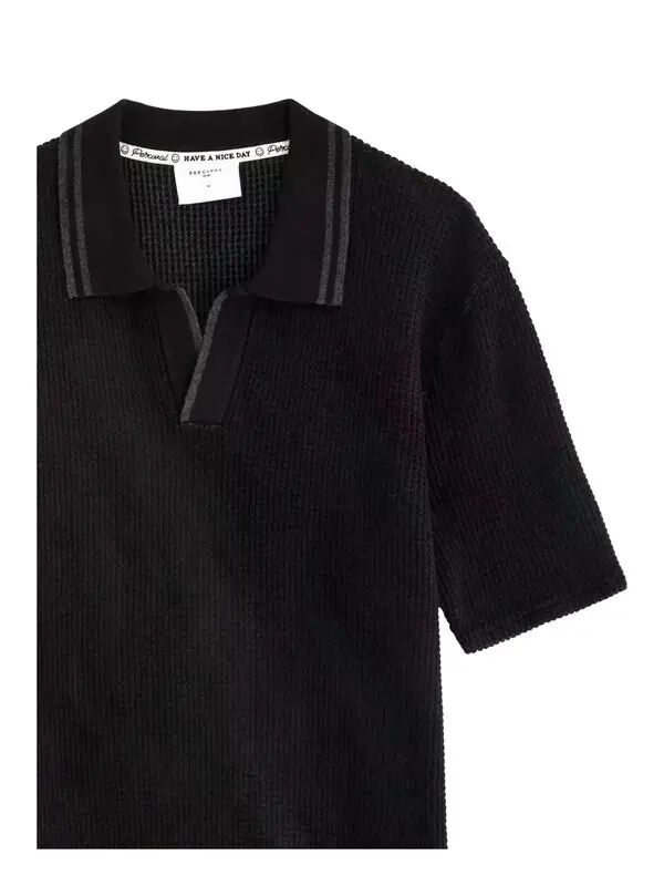 PERCIVAL Cassette Cotton Polo Shirt - Black