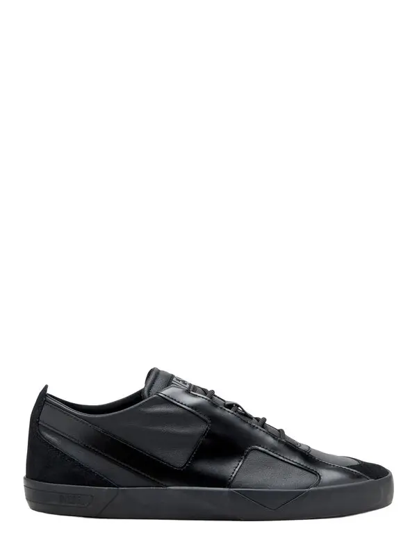 DIESEL® S-slante-d Sneakers In Suede And Leather With D Logo - Black