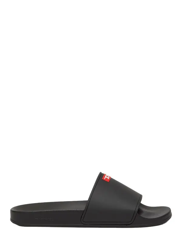 DIESEL® Rubber Pool Slides With D Logo - Black