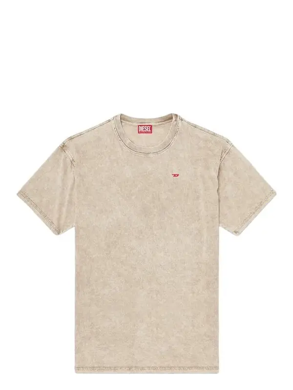 DIESEL® Cotton T-shirt With Treated Effect - Beige