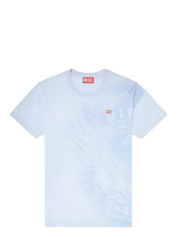 DIESEL® Relaxed T-shirt With Pigment Prints - Blue