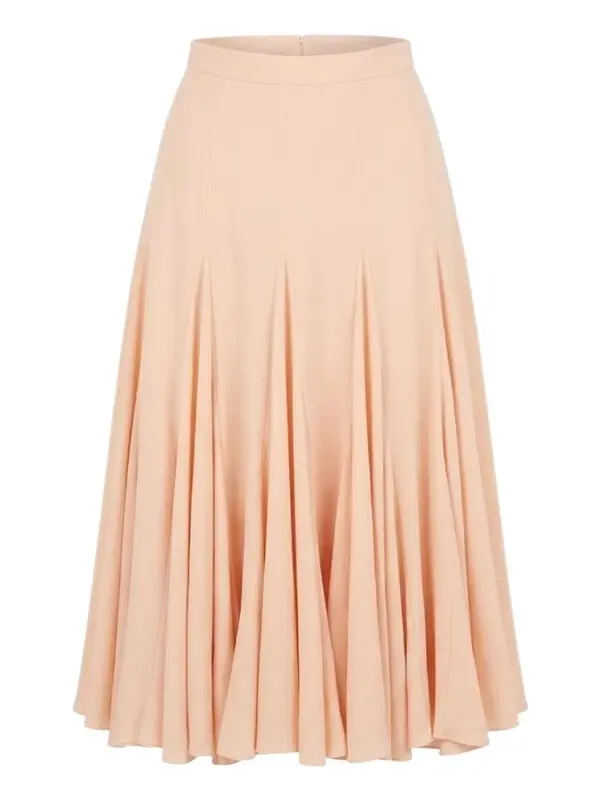 GEORGETTE Midi Skirt With Draped Panels - Orange