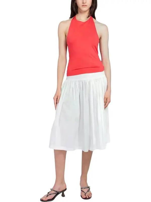 AMOMENTO Shirred Culotte Trousers - White